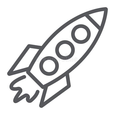 Rocket Line Icon Transportation And Space Spaceship Sign Vector Graphics A Linear Pattern On