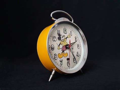 Rare Walt Disney Mickey Mouse Alarm Clock Mickey Clock Animated Clock Vintage Clock Antique