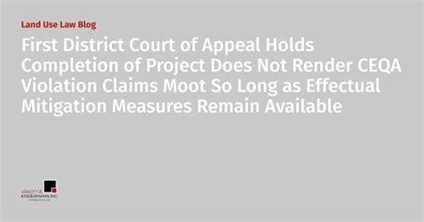 First District Court Of Appeal Holds Completion Of Project Does Not