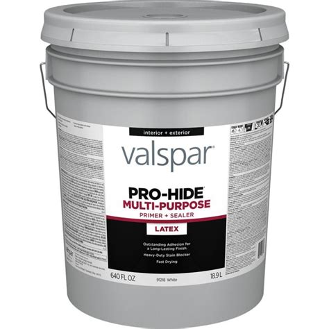 Valspar 91218 008 5gal Pro Hide Interior Exterior Multi Purpose Primer
