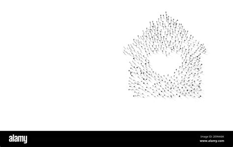 3d Rendering Of Nails In Shape Of Symbol Of House With Heart Symbol