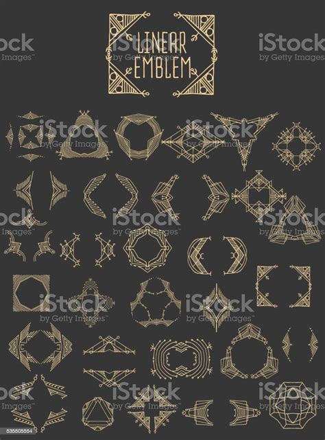 세트마다 우아하다 모노그램 디자인식 벡터 일러스트레이션 0명에 대한 스톡 벡터 아트 및 기타 이미지 0명 곧은 기하 도형 Istock