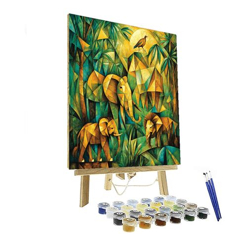 Picasso Inspired Cubist Jungle Safari Diy Painting By Numbers Kit