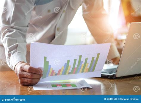 Businessman Working Office Are Analyzing Graph Data Stock Image