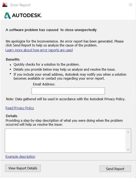 crash with customer error report when opening computer and computer