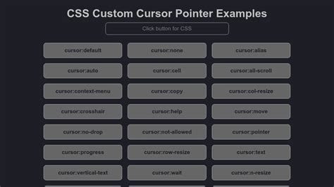 css custom cursor pointer examples