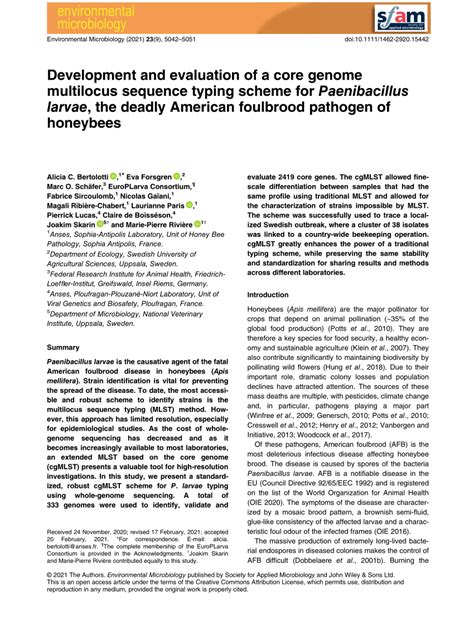 Pdf Development And Evaluation Of A Core Genome Multilocus Sequence