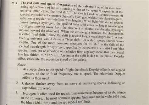 Solved The Red Shift And Speed Of Expansion Of The Universe