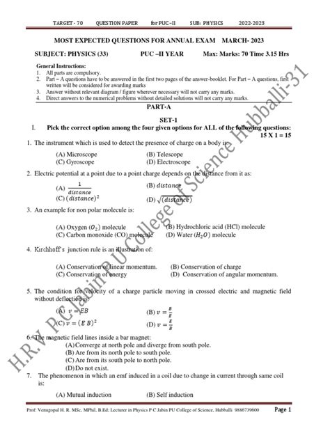 Most Expected Questions 2023 Pdf Science And Mathematics