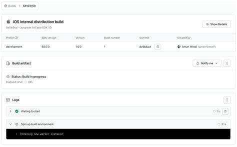 Create And Run A Cloud Build For Ios Device Expo Documentation