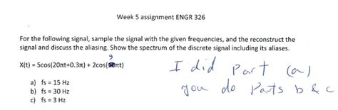 Solved For The Following Signal Sample The Signal With The