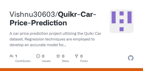 Github Vishnu30603 Quikr Car Price Prediction A Car Price Prediction Project Utilizing The