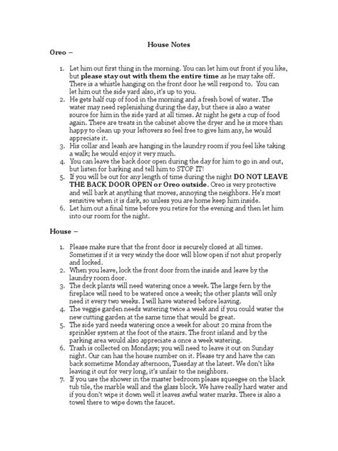 House Notes Sample Download Free Pdf Nature