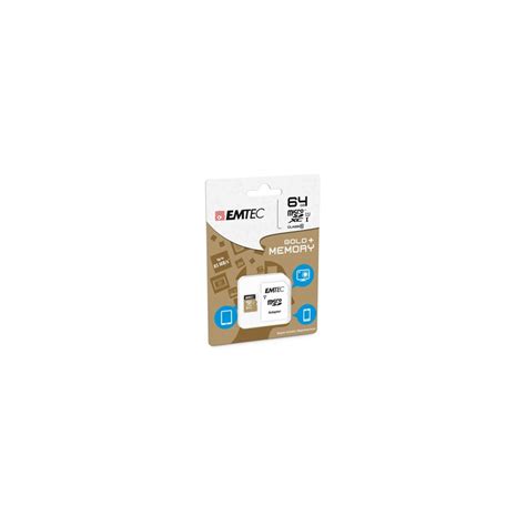 Micro Sdxc Emtec 64gb Class 10 Gold Con Adattatore Ecmsdm64gxc10gp Emtm64gxc10gp
