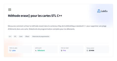 Carte Stl C Méthode Erase Didacticiels De Programmation Labex
