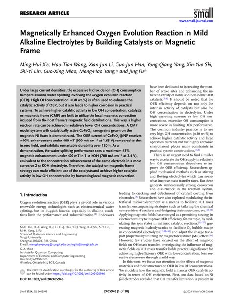 Magnetically Enhanced Oxygen Evolution Reaction In Mild Alkaline Electrolytes By Building