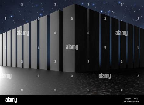 Three Dimensional Rendering Polyhedral Dark Scene Special Effects