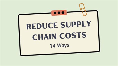 Ways To Reduce Supply Chain Costs Procurement Cost Reduction Jack Talks Business