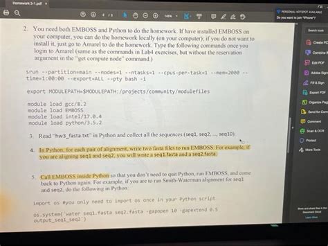 Solved For The Hw3fastatxt Using Any Ten Sequence Of