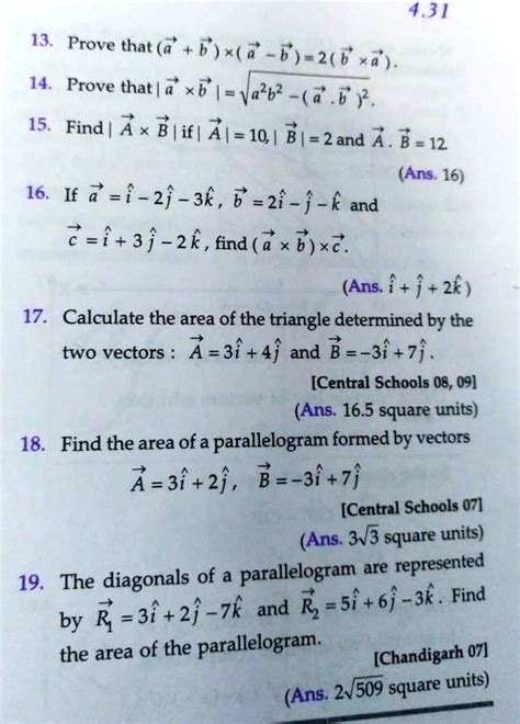 Solved Calculate The Area Of The Triangle Determined By The Two