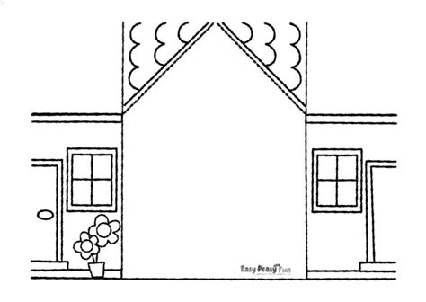 Рисунок здания с открытой дверью