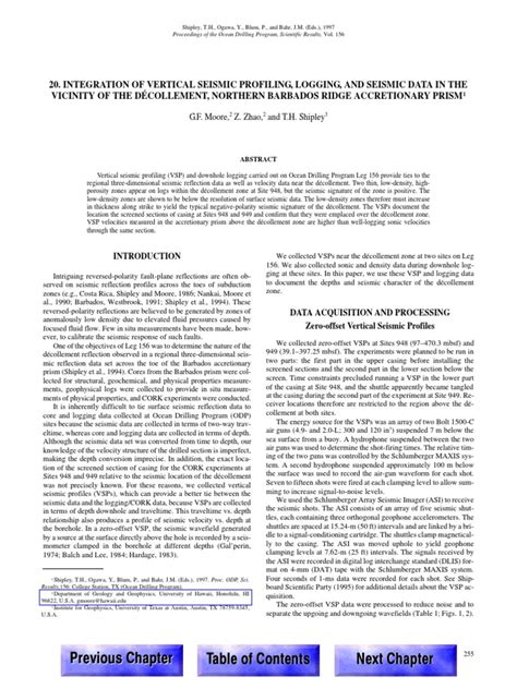 Integration Of Vertical Seismic Profiling Logging And Seismic Data Pdf Reflection