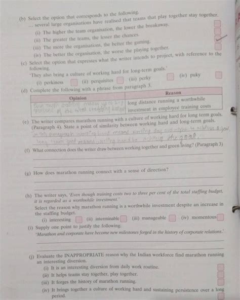 B Select The Option That Corresponds To The Following Several Larg