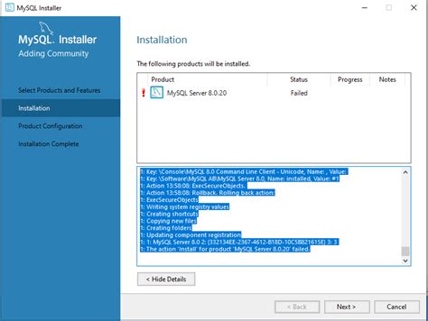 Installation Mysql 8020 Server Fail To Install On Windows Stack