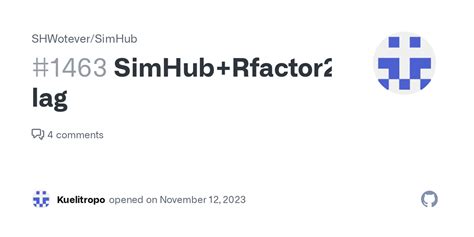 Simhub Rfactor2 Lag · Issue 1463 · Shwotever Simhub · Github