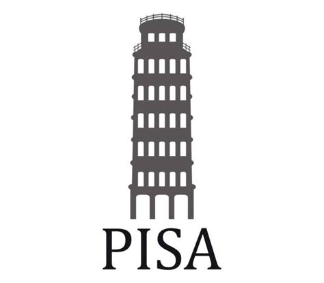 80 Leaning Tower Of Pisa On White Stock Illustrations Royalty Free