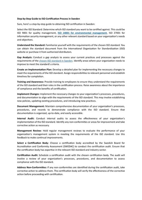 Ppt Step By Step Guide To Iso Certification Process In Sweden Powerpoint Presentation Id