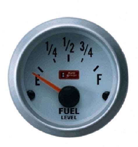 Gauge Fuel Level White Face Silver Trim 12171 Gang Racing