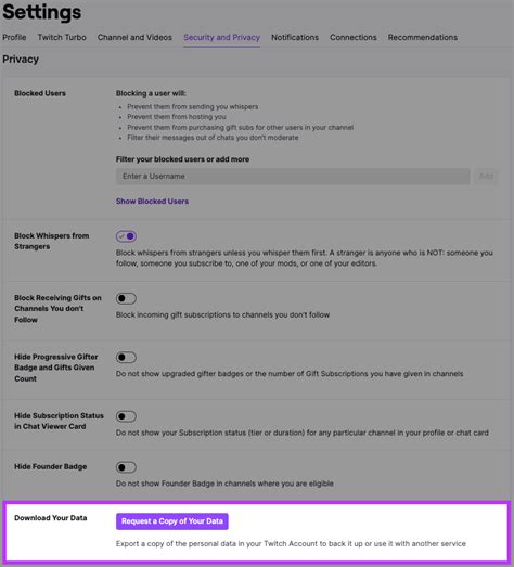 Requesting Your Data From Twitch