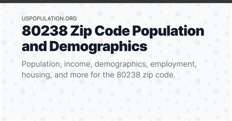 80238 Zip Code Population Income Demographics Employment Housing