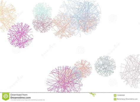Background Abstract Geometric Messy Random Line Circles Pattern For Design Graphic Color
