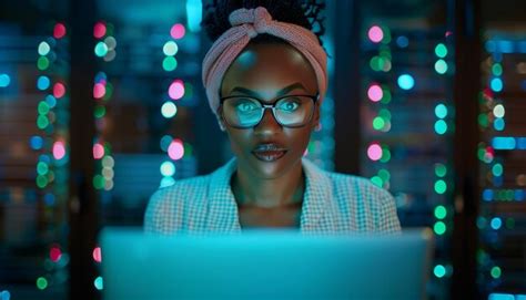 Cybersecurity Expert Black Female It Support Engineer Analyzing Data In