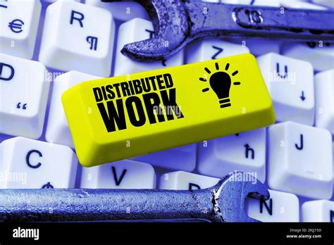 Conceptual Display Distributed Work Business Concept Practiced By Enterprises Using Network