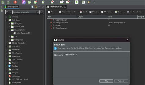 CRITICAL After Updating To Renaming TC Will Show Error Try Will Delete All Steps Code