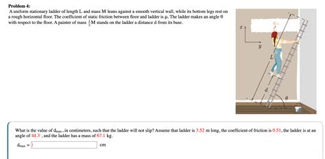 Solved Problem 4 A Uniform Stationary Ladder Of Length L And