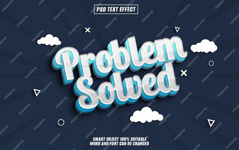 Premium Psd Problem Solved Text Effect Font Editable Typography 3d Text
