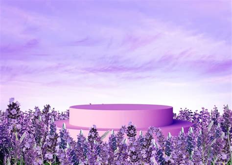 Lavender Flowers Background Premium Photo
