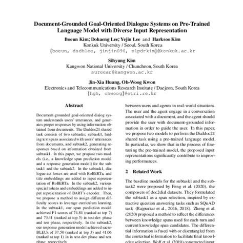 Document Grounded Goal Oriented Dialogue Systems On Pre Trained Language Model With Diverse