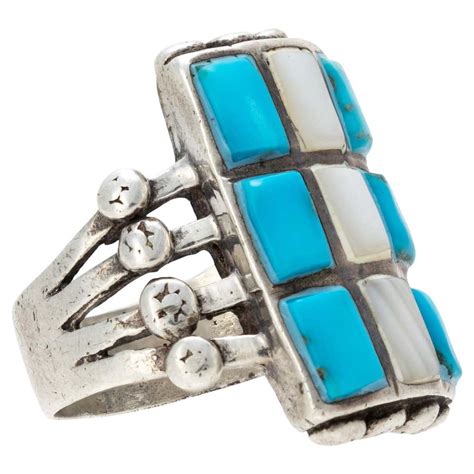 Zuni Turquoise Coral Sterling Silver Native American Knifewing Dancer
