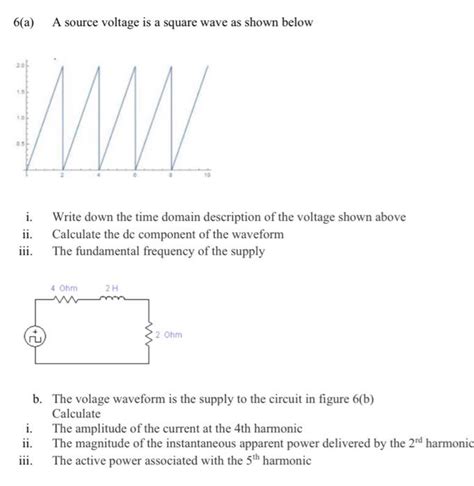 Solved A A Source Voltage Is A Square Wave As Shown Below Chegg