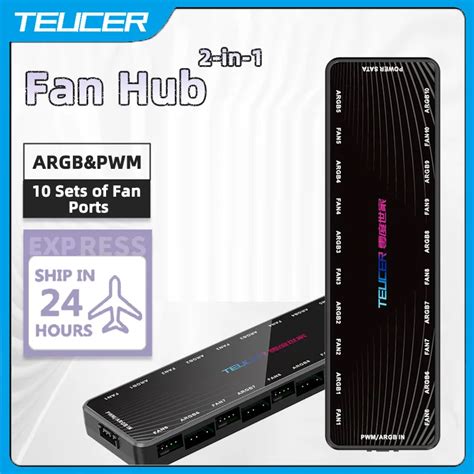Teucer Argb Controller 1 To 10 4pin Pwm Cooling Fan Hub Sata Powered