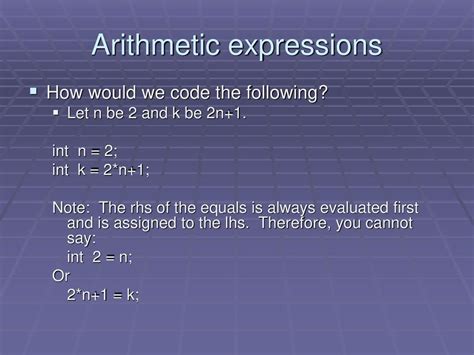 Todays Topic Arithmetic Expressions Ppt Download