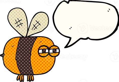 Hand Drawn Comic Book Speech Bubble Cartoon Angry Bee 45025296 Png