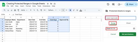 Creating Protected Ranges In Google Sheets