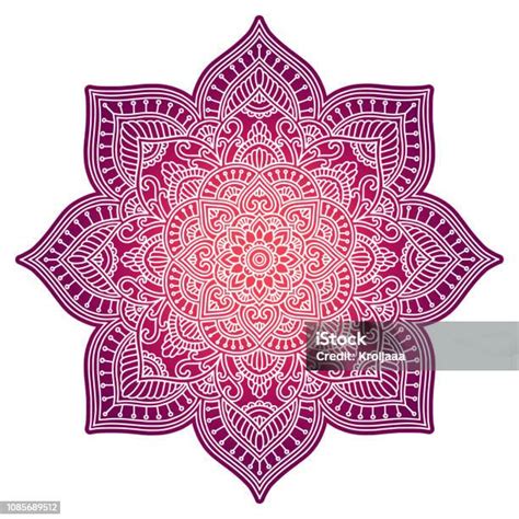 그라데이션 만다라입니다 동그라미 민족 장식입니다 손으로 그린 전통 인도 라운드 요소 영적인 명상 요가 헤나 테마 고유한