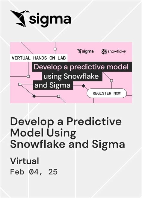 Sigma Computing On Linkedin Virtual Hands On Lab Develop A Predictive Model Using Snowflake